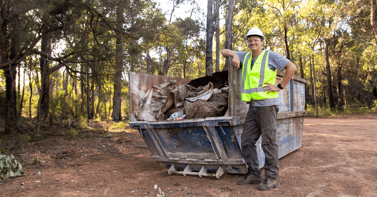 Cleanaway team member organises camp site clean up | Cleanaway